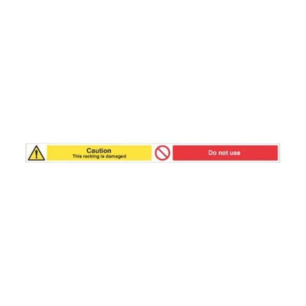 58901 Caution Damaged Racking Do not use 1000x75mm magnetic PVC