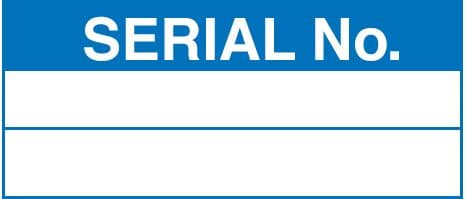 59747 100 S/A labels 50x20 serial number 50x20mm Safety Sign