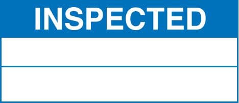 59758 100 S/A labels 50x20 inspected 50x20mm Safety Sign