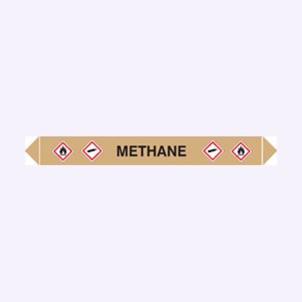 59911 Flow marker pk of 5 methane 300x40mm Safety Sign