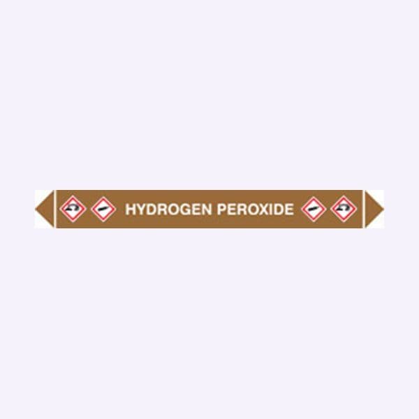 59963 Flow marker Pk of 5 hydrogen peroxide 300x40mm Safety Sign