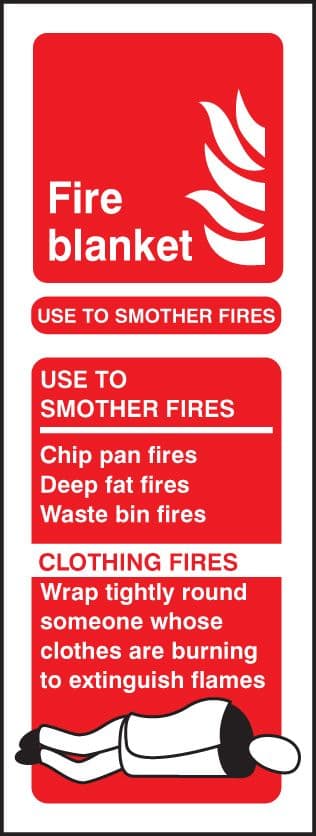 81218S Fire blanket identification 75x200mm Rigid PVC with SAV Backing ...