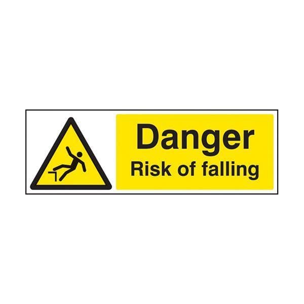 84494G Danger risk of falling sign - Quick-Fix with SAV Backing 300x100mm