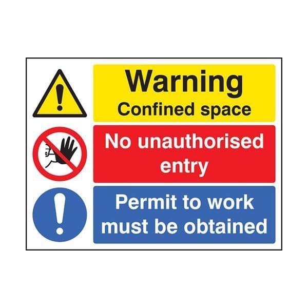 86264K Warning confined space no entry permit to work sign - Quick-Fix ...