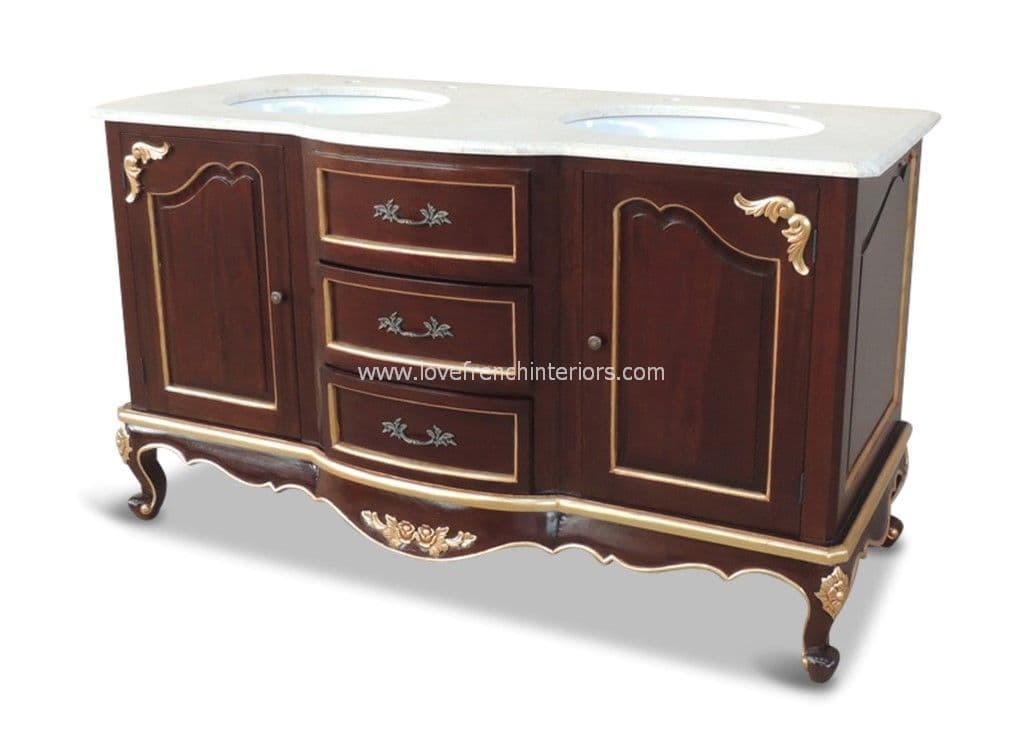 Bespoke Bow Front Double Bowl Vanity Unit