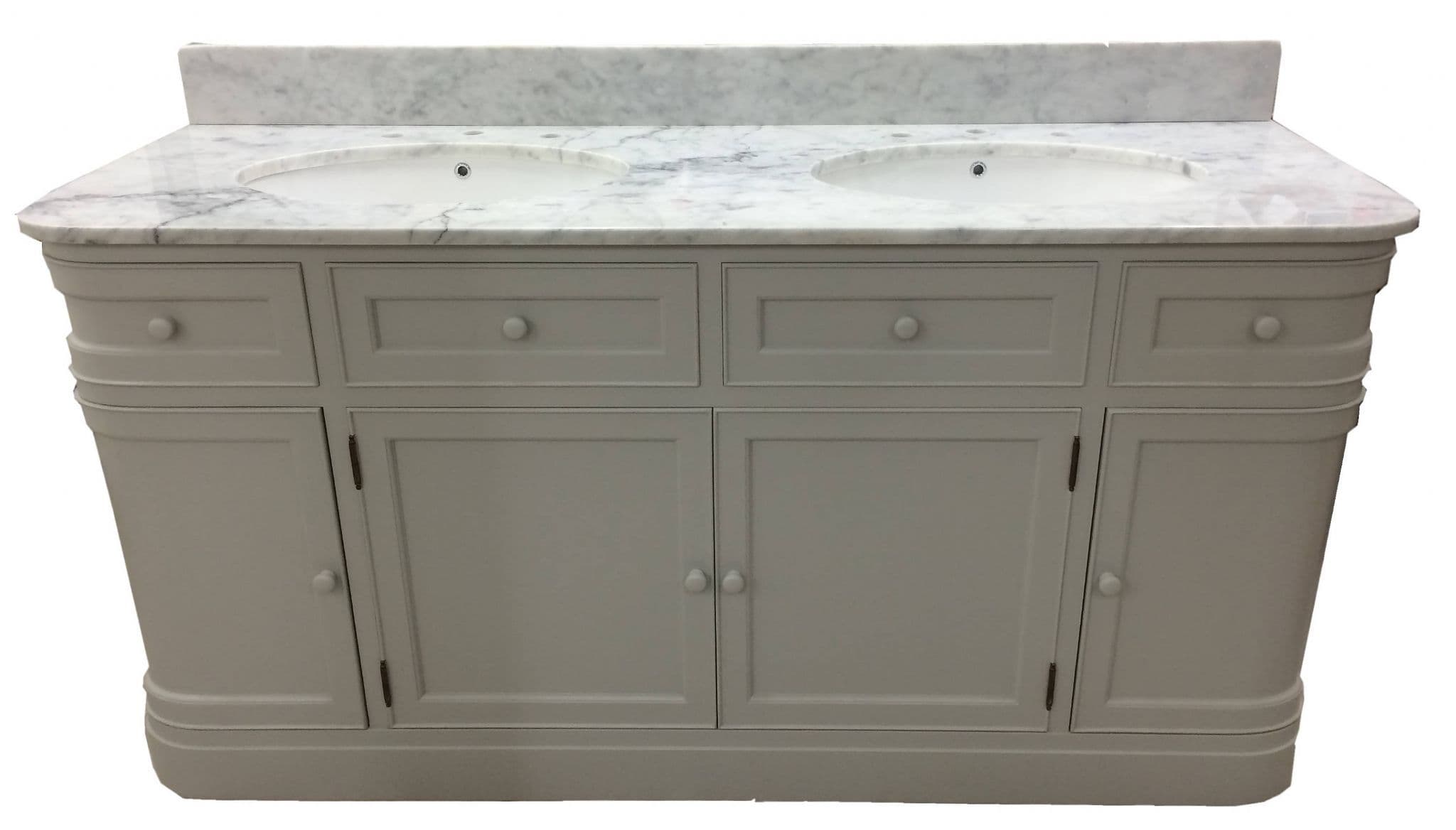 Bespoke Double Vanity Unit with Curved Sides