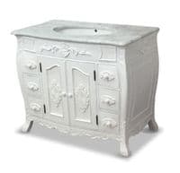 Louis Small Sink Vanity Unit with Solid Marble Top