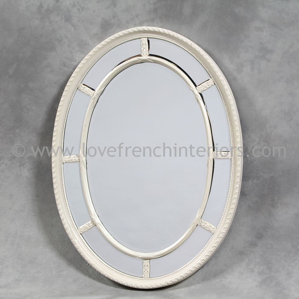 Oval White Mirror
