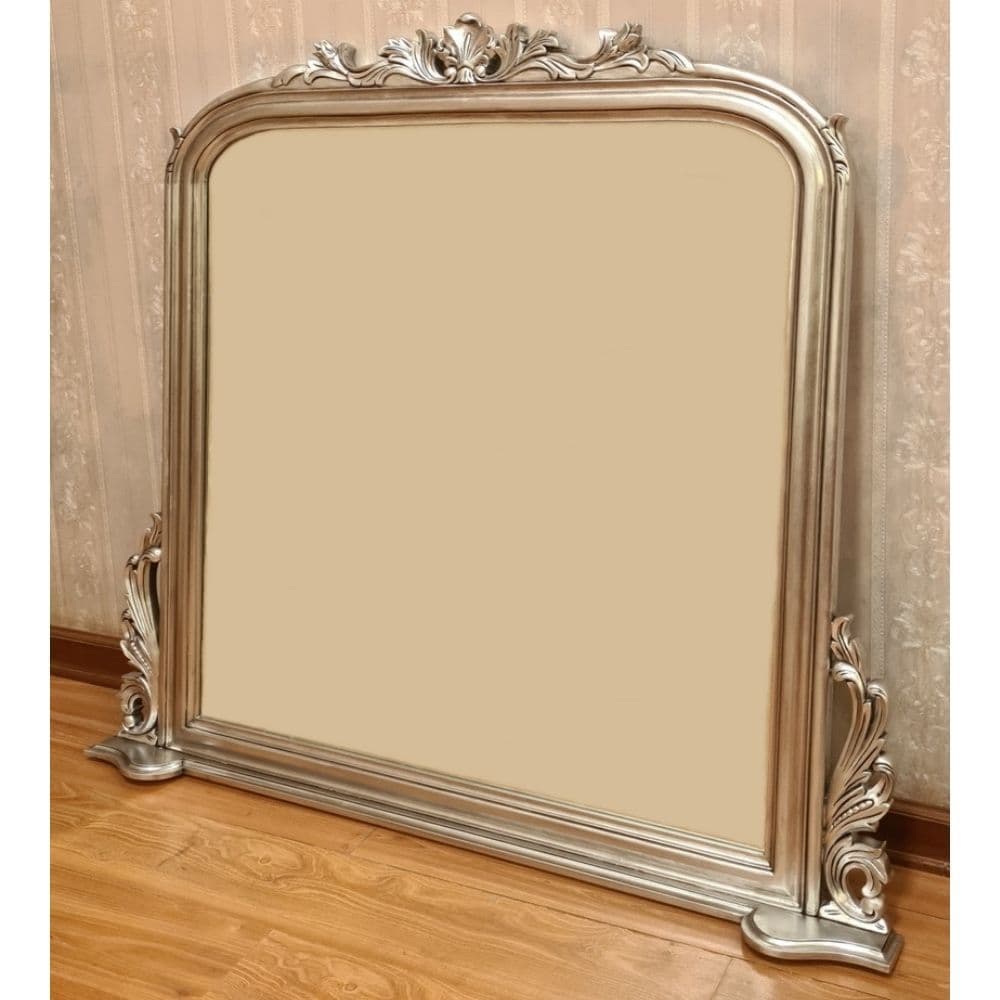 Overmantle Louis Mirror in Silver