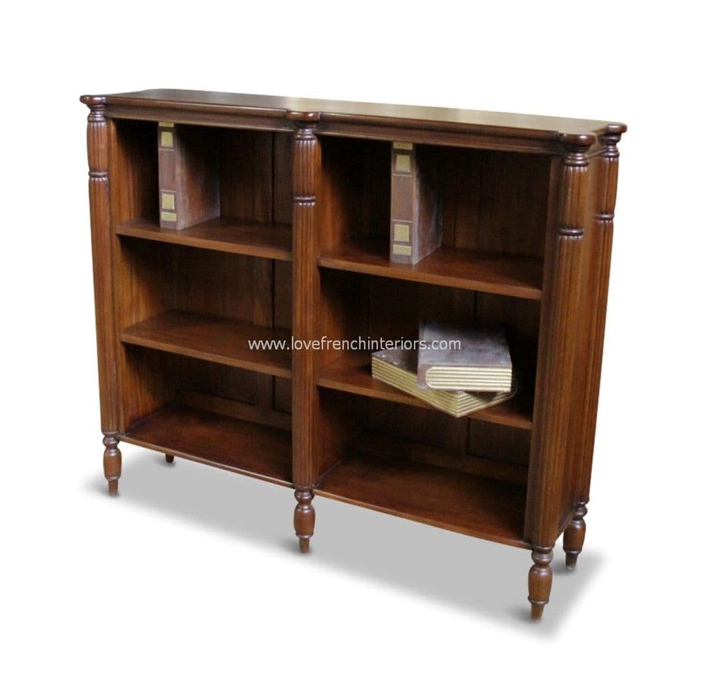 Wide Bookcase with Fluted Front