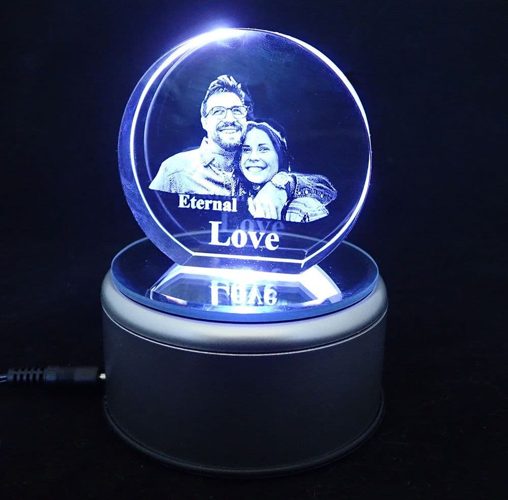 3D/2D Aurora Personalised Photo Crystal 70x67x20mm