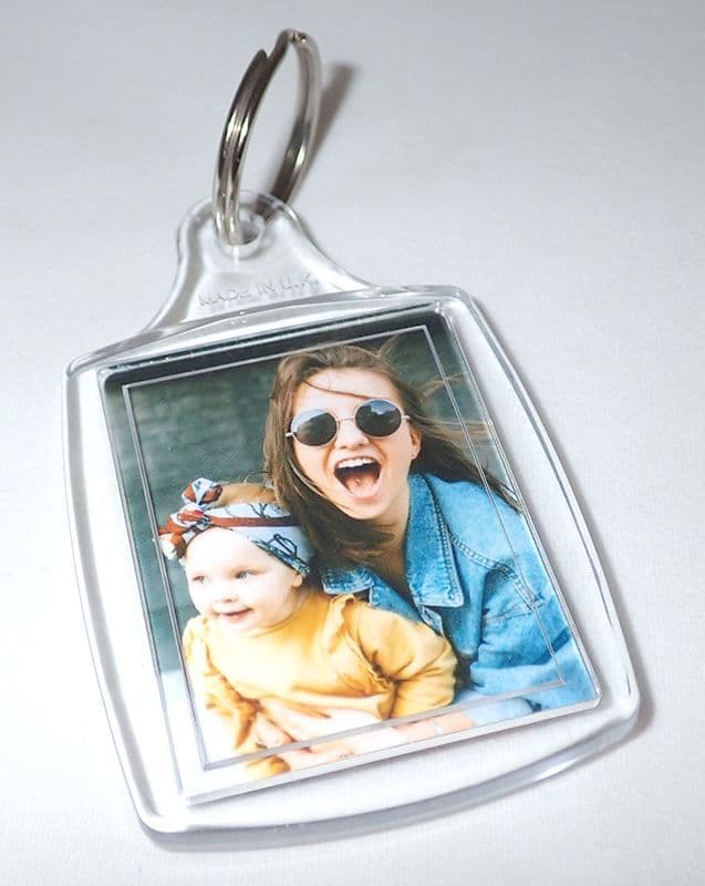 Double Sided Acrylic Personalised Photo Keyring 35x45mm