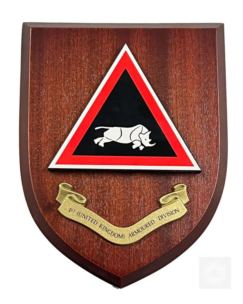 1st UK Armoured Division Regimental Military Wall Plaque Mess Shield