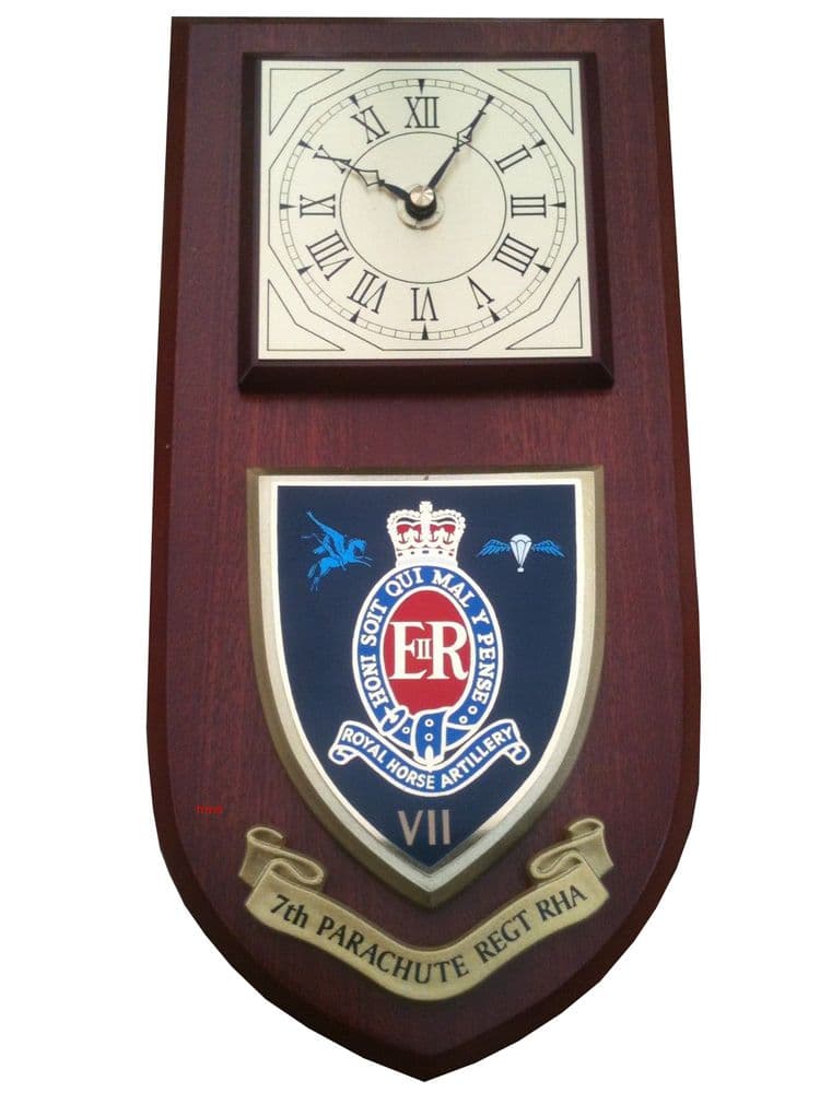 7 Parachute rha Royal Horse Artillery Regimental Wall Plaque Clock