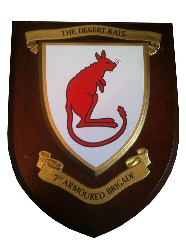 7th Armoured Brigade The Desert Rats Military Wall Plaque Mess Shield