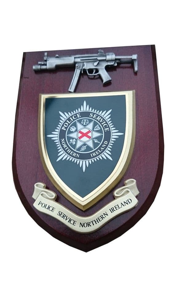 PSNI Police Service Northern Ireland with Pewter MP5 Wall Plaque