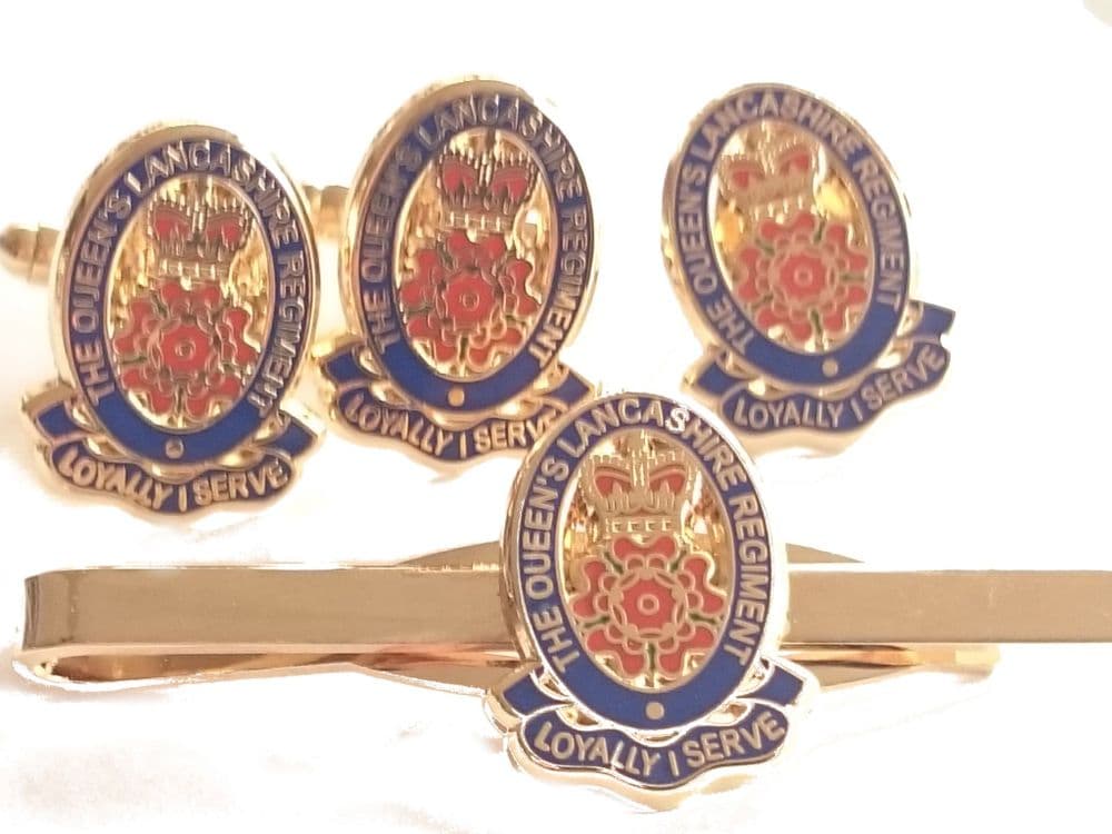 QLR Queen Lancashire Regiment Military Gift Set Cufflinks Tie Clip and ...