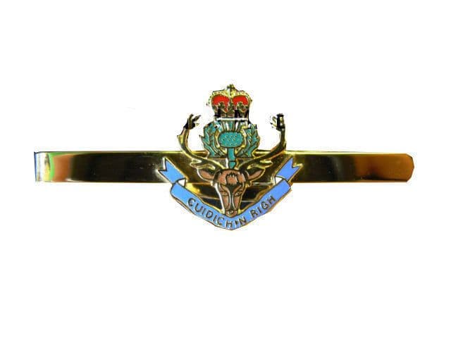 Queens Own Highlanders Regiment Military Tie Clip Slide