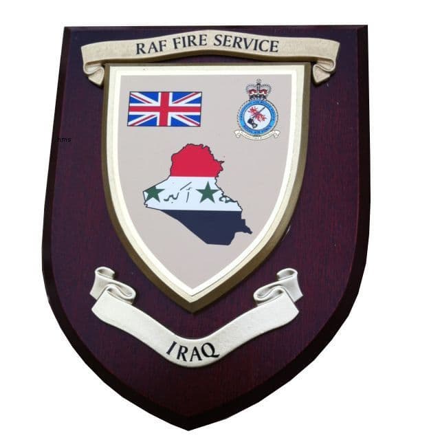 RAF Fire Service Iraq Basrah Military Wall Plaque
