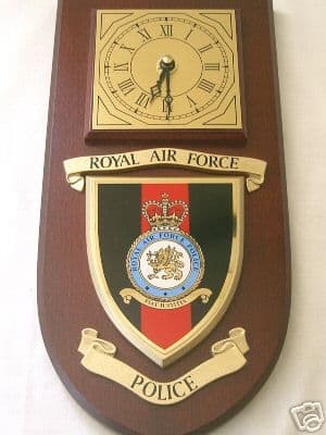 RAF Police Royal Air Force Clock Regimental Wall Plaque Shield