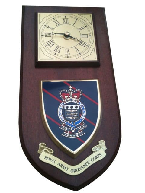 RAOC Royal Army Ordnance Corps Regt Wall Plaque & Clock