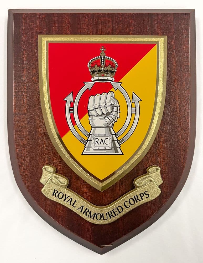Royal Armoured Corps King's Crown Regimental Military Wall Plaque Shield