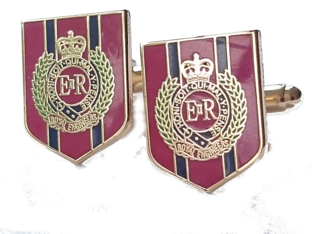 Royal Corps of Engineers Military Cufflinks Shield
