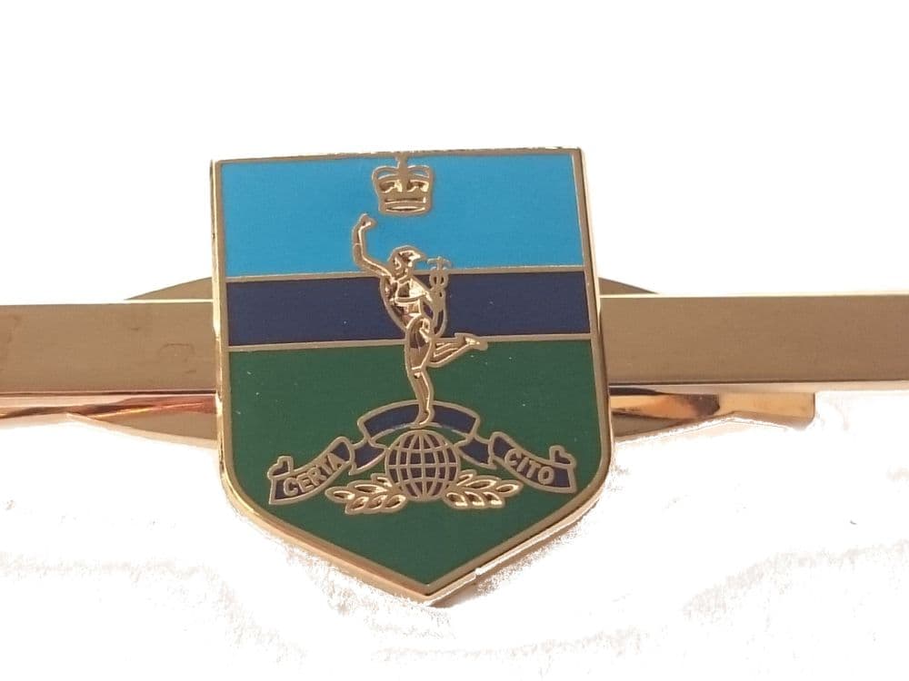 Royal Corps of Signals Regimental Military Tie Clip Slide Bar Shield