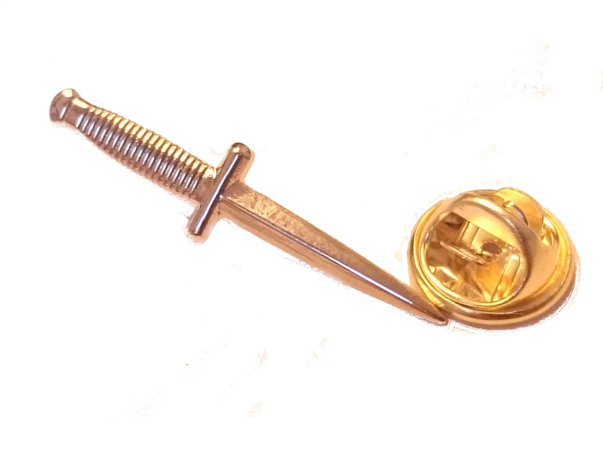 Royal Marines Commando Dagger Military Lapel Badge Gold Coloured