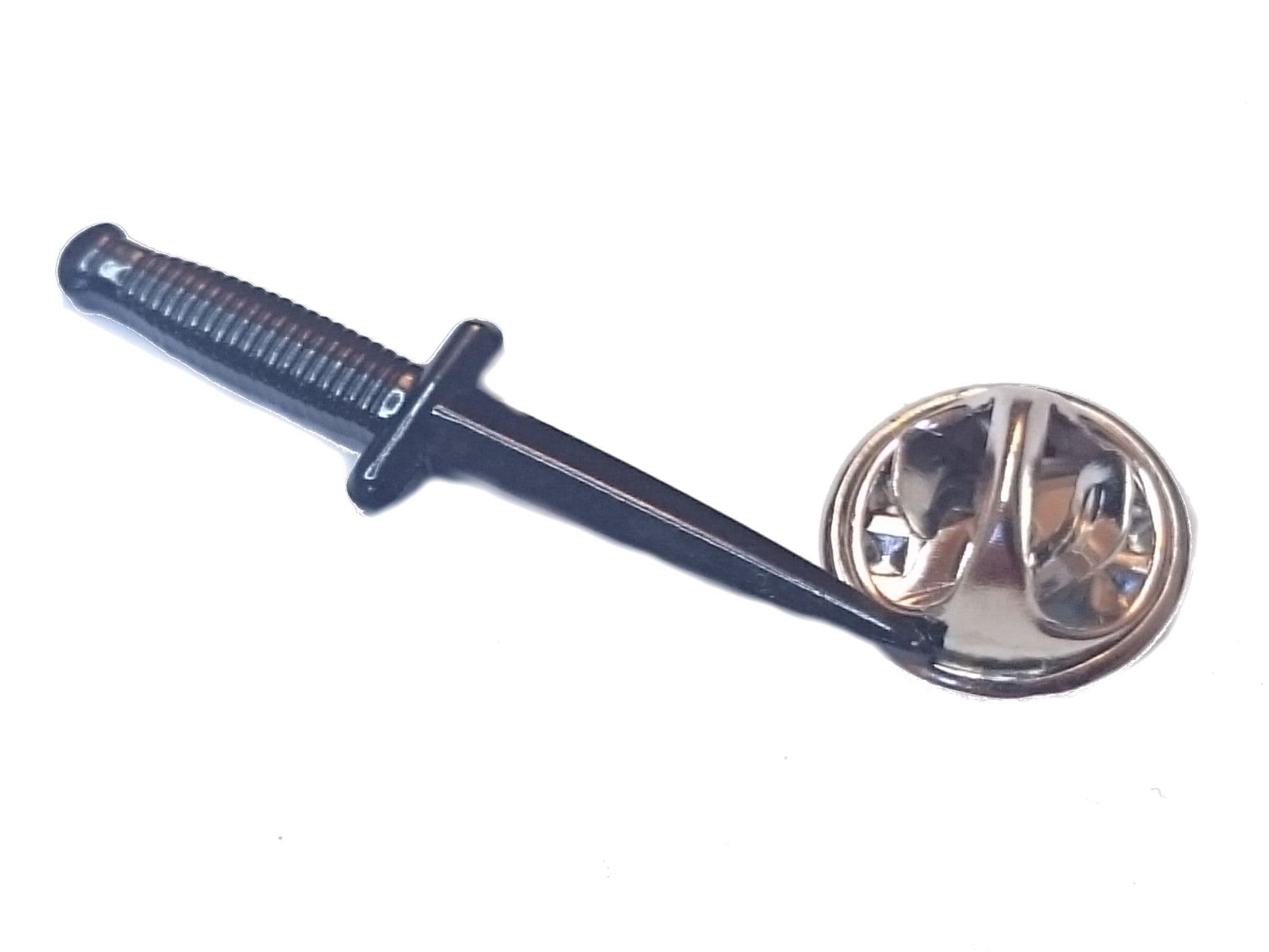 Royal Marines Commando Dagger Military Lapel Badge Subdued Black