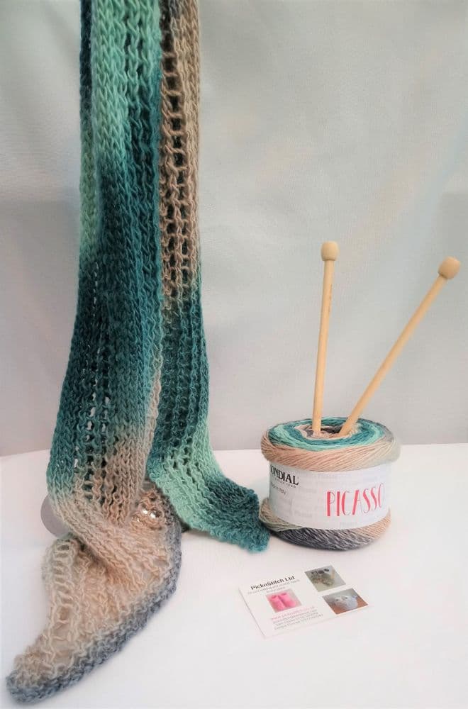 Lacy Scarf knitting kit