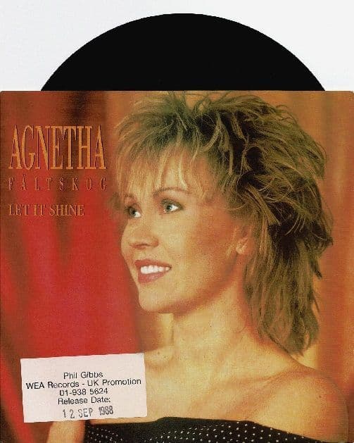 AGNETHA FALTSKOG Let It Shine Vinyl Record 7 Inch WEA 1988 Promo