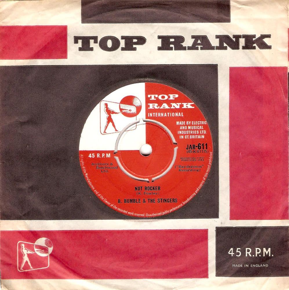 B BUMBLE AND THE STINGERS Nut Rocker Vinyl Record 7 Inch Top Rank 1962