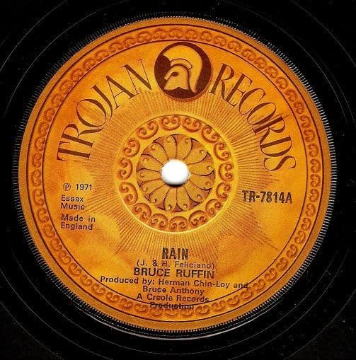 BRUCE RUFFIN Rain Vinyl Record 7 Inch Trojan 1971