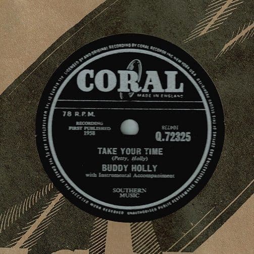 BUDDY HOLLY Rave On Vinyl Record 78rpm Coral 1958