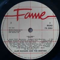 CLIFF RICHARD AND THE DRIFTERS Cliff Vinyl Record LP Fame