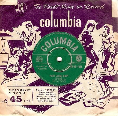 CLIFF RICHARD AND THE DRIFTERS High Class Baby Vinyl Record 7 Inch ...