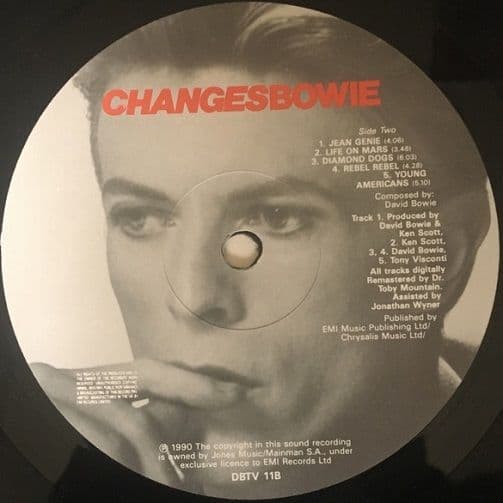 DAVID BOWIE Changesbowie Vinyl Record LP EMI 1990