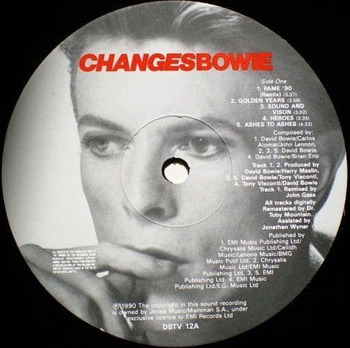 DAVID BOWIE Changesbowie Vinyl Record LP EMI 1990