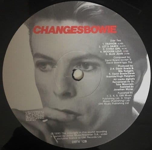DAVID BOWIE Changesbowie Vinyl Record LP EMI 1990