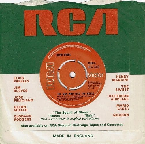 DAVID BOWIE Life On Mars Vinyl Record 7 Inch RCA Victor 1973