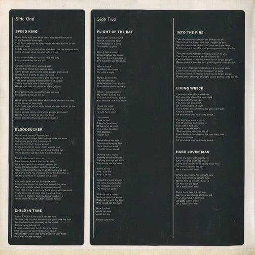 DEEP PURPLE In Rock Vinyl Record LP Harvest 1970