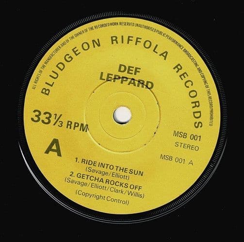 DEF LEPPARD The Def Leppard EP Vinyl Record 7 Inch Bludgeon Riffola 1979
