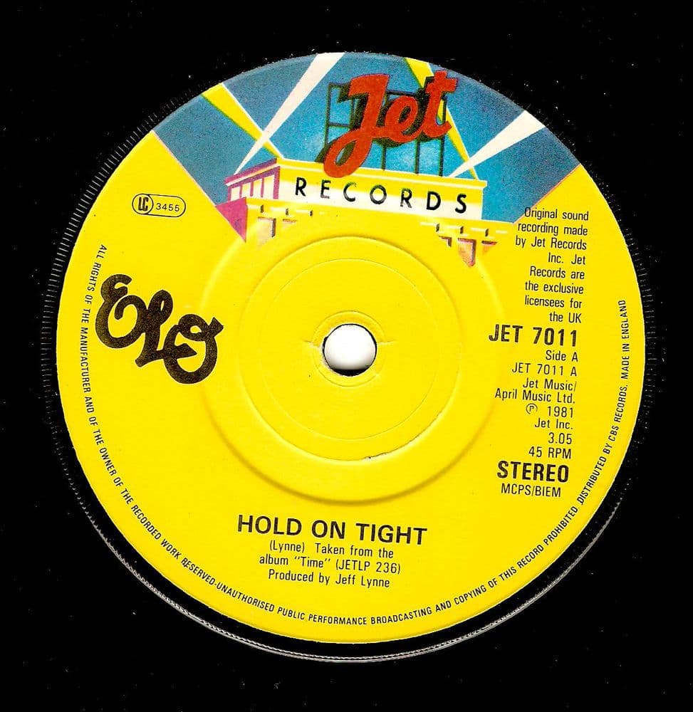 ELECTRIC LIGHT ORCHESTRA ELO Hold On Tight Vinyl Record 7 Inch Jet 1981