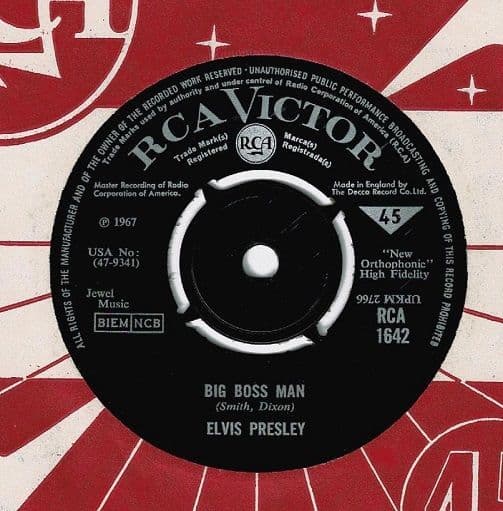 ELVIS PRESLEY Big Boss Man Vinyl Record 7 Inch RCA Victor 1967