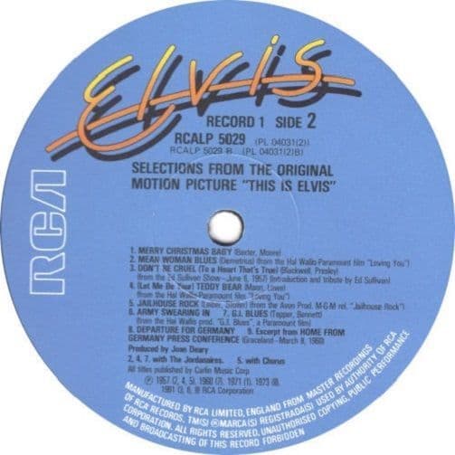 ELVIS PRESLEY This Is Elvis Vinyl Record LP RCA 1981