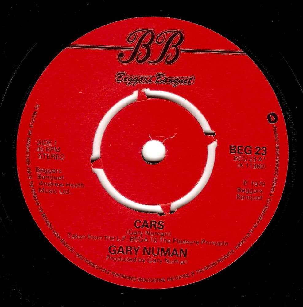 GARY NUMAN Cars Vinyl Record 7 Inch Beggars Banquet 1979