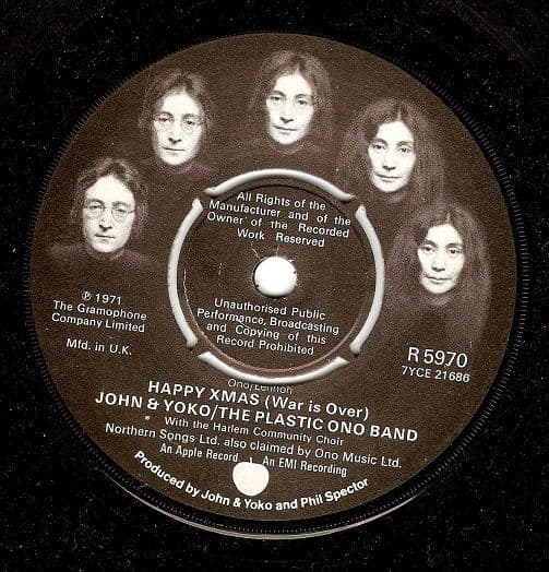 JOHN LENNON AND YOKO ONO Happy Xmas War Is Over Vinyl Record 7 Inch ...