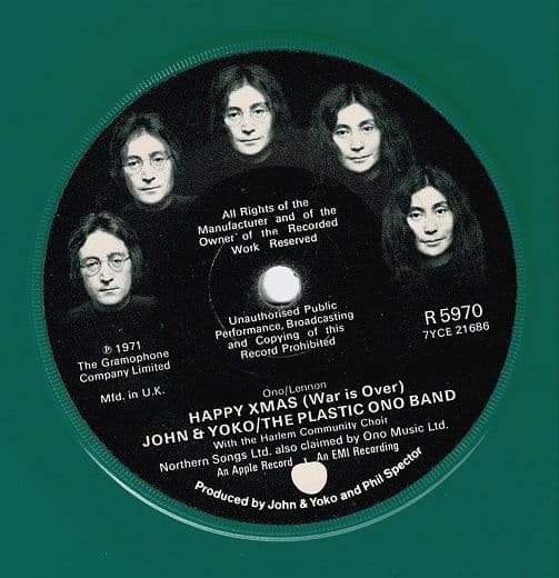 JOHN LENNON AND YOKO ONO Happy Xmas War Is Over Vinyl Record 7 Inch ...