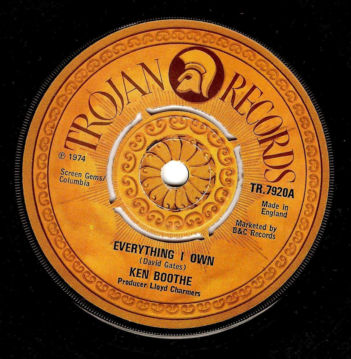 KEN BOOTHE Everything I Own Vinyl Record 7 Inch Trojan 1974